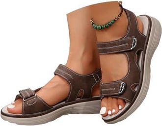 Minetom Sandales Femmes Été Sandales De Marche Confortable Orthopédique Chaussures Plateforme Scratch Chaussures Respirantes Bout Ouvert Sandales De Plage A M