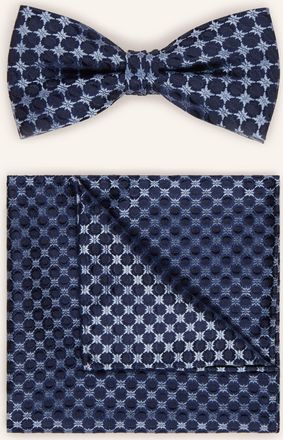 Olymp Set: Fliege Und Einstecktuch blau