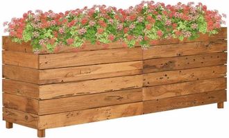 vidaXL Vidaxl - Lit surélevé 150x40x55 cm Bois massif de teck et acier