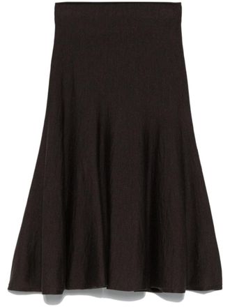 Khaite jupe Mayu &agrave; coupe mi-longue - Marron