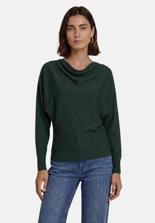 Zero Strickpullover Damen mit Fledermaus&auml;rmeln (1-tlg) drapiert / gerafft