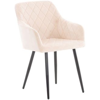 Clp Chaise de salle &agrave; manger Shila Liga avec du velours de rhombus, beige