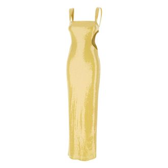 Twentyfourhaitch Femme, Robes, Jaune, Taille: 38 FR Cubres Long Dress
