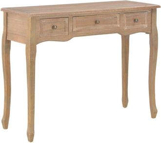 vidaXL Table de console et coiffeuse avec 3 tiroirs Marron