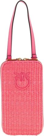 Pinko Pinko, Femme, Sacs, Rose, Taille: ONE Size Braided Raffia Smartphone Holder