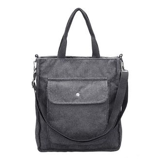 Generic Sac &agrave; main pour ordinateur portable pour femme, sac fourre-tout en velours c&ocirc;tel&eacute;, sac &agrave; bandouli&egrave;re d&eacute;contract&eacute; avec poign&eacute;e sur le dessus, sac fourr