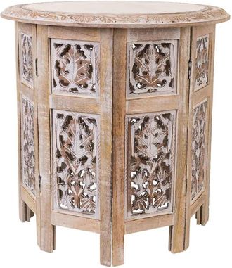 Wanderlust Deco Naturfarbener, handgefertigter Holz-Couchtisch (45 x 45 x 45 cm)