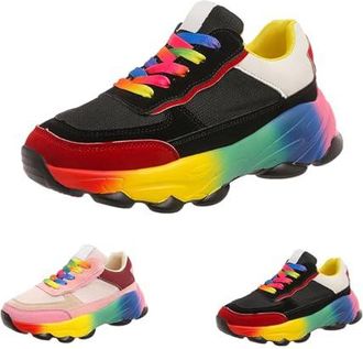 Generic Chaussures arc-en-ciel pour homme et femme - Color&eacute;es - Respirantes - Chaussures de sport tendance et confortables - Chaussures de course - Chaussures