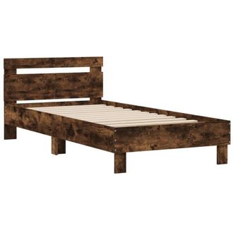 vidaXL Cadre de lit sans matelas avec t&ecirc;te de lit ch&ecirc;ne fum&eacute; 100x200cm vidaXL