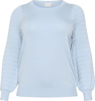 Kaffe Curve KClini Knit Pullover Damen Strickpullover Rundhals Langarm Pulli Sweater Gro&szlig;e Gr&ouml;&szlig;en Celestial Blue XL