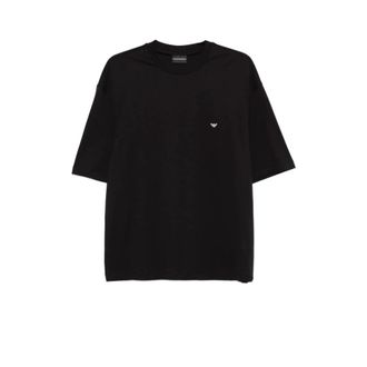 Emporio Armani Basic Crewneck Baumwolljersey T-Shirt - - Tops - Herren - Schwarzk - XS
