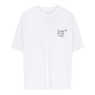 Woodbird Homme, Tops, Blanc, Taille: M T-shirt Blanc en Coton à Manches Courtes