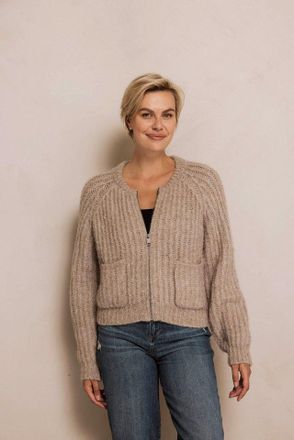 Zhrill Strickjacke CORINNA mit Rippenstruktur, Rei&szlig;verschluss vorn