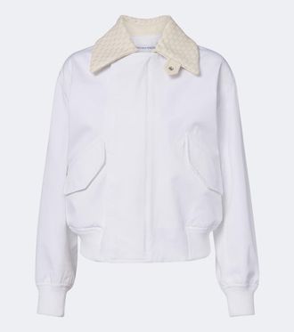 Bottega Veneta Veste blouson en coton &agrave; d&eacute;tail Intrecciato