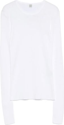 Toteme long-sleeve cotton top - Wei&szlig;