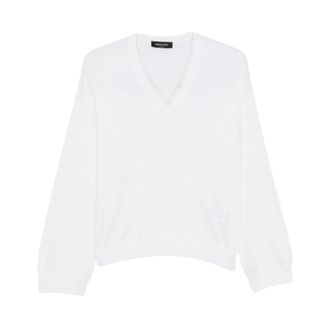 Fabiana Filippi Maille col V - Femme - Pulls - Blanc - Taille: 38 FR