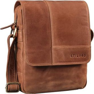 STILORD Andy Sacoche Homme Cuir Petite Sac Bandouliere Cuir Veritable Vintage Sac Besace Tablette 11 Pouces iPad Sac Messager dépaule, Couleur:andorra - marro