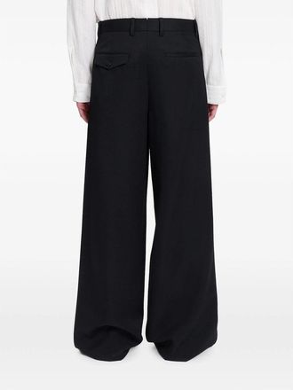 Ann Demeulemeester Wide-Leg Virgin Wool Trousers - Black