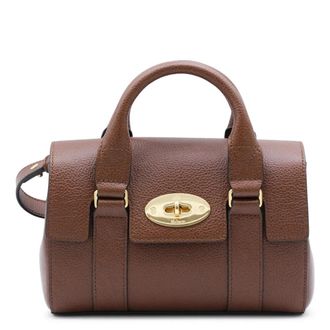 Mulberry Hobo Bags - Heritage Bayswater Mini Handbag With Gold-Tone Har - Gr. unisize - in Grau - f&uuml;r Damen