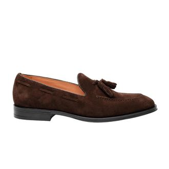 A.Testoni Mocassins en daim marron avec glands - Homme - Chaussures - Brun - Taille: 42 EU