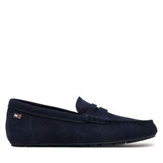 Tommy Hilfiger Mokassins Tommy Hilfiger Flag Soft Suede Driver Loafer FW0FW08558 Dunkelblau