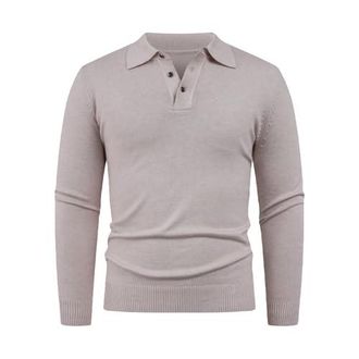 Generic Chemise unie décontractée pour homme 2026 Nouveau pull à manches longues en tricot décontracté lourd couleur unie pull chaud pour intérieur et extérie