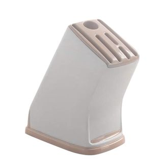 Yardwe Messerblock Kunststoff Messerhalter mit Borsteneinsatz K&uuml;chenmesser Aufbewahrungsbox K&uuml;che Organizer (und Wei&szlig;)