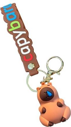 Generic Capybara Porte-cl&eacute;s de voiture en forme de figurine - 6,6 cm - Porte-cl&eacute;s amusant en PVC - Accessoire de pendentif mignon | Parfait pour la d&eacute;coration