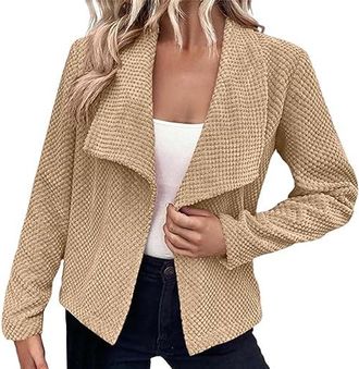 Generico Blazer Femmes Surdimensionné Élégant Cérémonie Blazer de Travail Femmes Décontracté Léger Cardigan Classique Veste Blazer Surdimensionné Outwear Manch