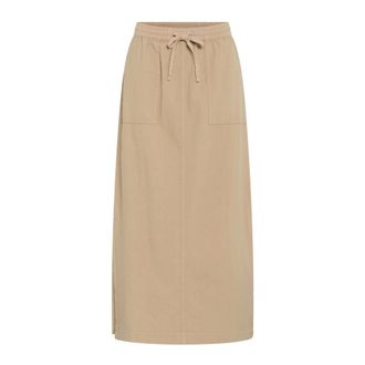 Kaffe Jupe Classique Sable avec fentes - Femme - Jupes - Beige - Taille: 48 FR