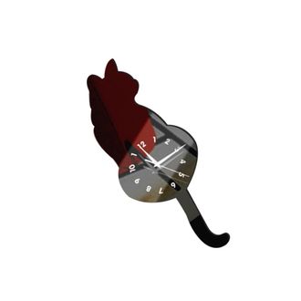 Valiclud Kreative Katzen Acryl Wanduhr Ger&auml;uschlos 3mm Schwarz Uhr f&uuml;r Wohnzimmer Schlafzimmer Dekoration