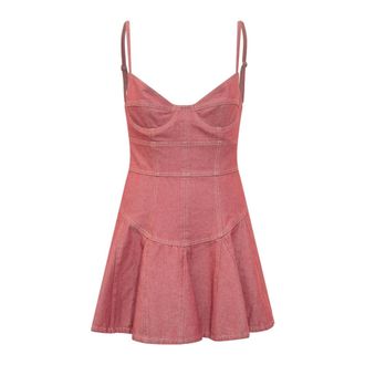 Dsquared2 Femme, Robes, Rouge, Taille: 38 FR Robe Volant&eacute;e Zipp&eacute;e