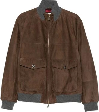 Brunello Cucinelli Bomber Jacket en Daim Mpclf2085 - Homme - Vestes - Brun - Taille: M