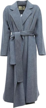 Roy Rogers Femme, Manteaux, Gris, Taille: 38 FR Wool Belted Coat