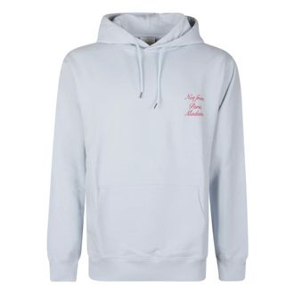 Dr&ocirc;le de Monsieur Homme, Sweatshirts et sweats &agrave; capuche, Bleu, Taille: L Le Sweat &agrave; capuche Slogan Calligraphy