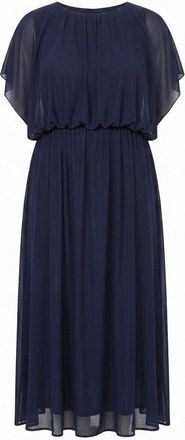 Ulla Popken Abendkleid Maxikleid Ballon-Oberteil Rundhals &auml;rmellos