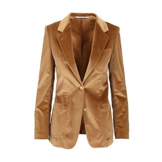 Tagliatore J-Parigi12L Single-Breasted Velvet Blazer - - Jackets - Damen - Beige - 2XS