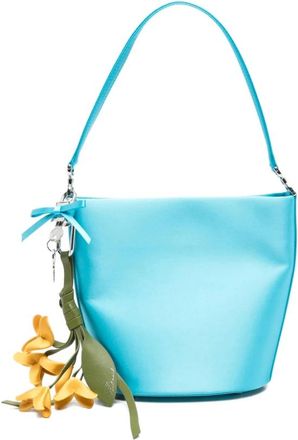 Self Portrait Femme, Sacs, Bleu, Taille: ONE Size Satin Bucket Bag
