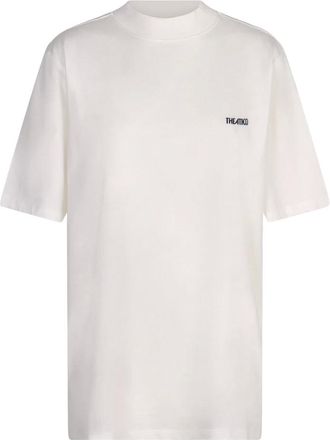 The Attico Femme, Tops, Blanc, Taille: 36 FR T-shirt &agrave; Manches Courtes avec Logo Brod&eacute;