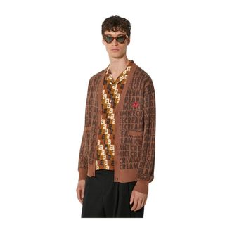 Icecream Icecream, Homme, Pulls, Brun, Taille: XL Cardigan &agrave; imprim&eacute; texte