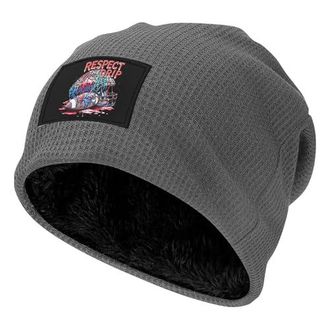 Ahdyr Bonnet en Maille gaufr&eacute;e Respect Drip Football Game Day, Polaire, Chaud et Chaud pour lhiver, pour Hommes et Femmes, Noir