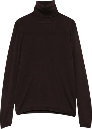 Max Mara Saluto Col Roul&eacute; - Femme - Pulls - Brun - Taille: 40 FR
