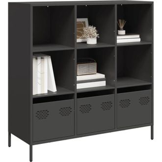 vidaXL Highboard Schwarz 101,5x39x103,5 cm Stahl - Vidaxl