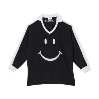 Moschino Femme, Pulls, Noir, Taille: 36 FR Maglia Rugby Smile