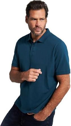 JP1880 Hommes Grandes Tailles L-8XL Jusquau 8XL - Polo en Maille de Coton piqu&eacute;. Patte de Boutonnage et col Chemise, Bleu 6XL 702560739-6XL