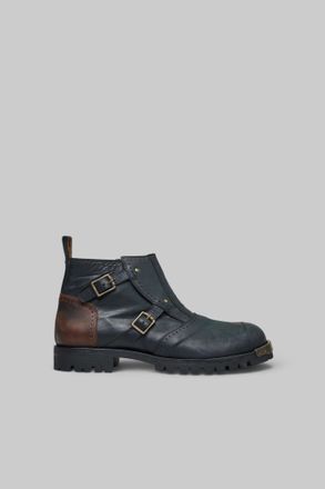 Ziggy Chen Brass Tip Buckle Boots With Spats