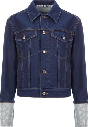 Alexander Wang Veste jean &agrave; d&eacute;tail strass