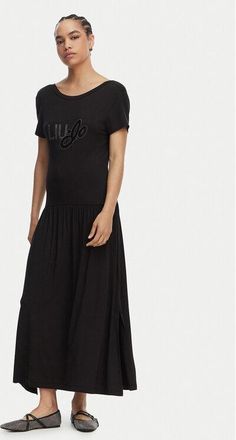 Liu Jo Kleid f&uuml;r den Alltag VA6123 JS360 Schwarz Regular Fit