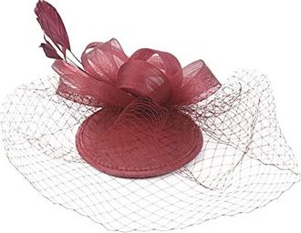 Generic Chapeau bibi 2023 en maille &agrave; fleurs pour femme - Large bandeau pour femme, bordeaux, Taille unique