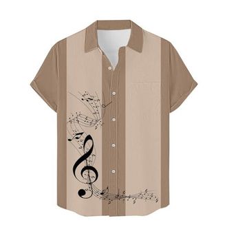 Generic Chemises d&eacute;t&eacute; pour hommes adultes, chemise &agrave; manches courtes, chemise boutonn&eacute;e grande taille, col &agrave; revers, chemise &agrave; bouton-pression, hauts &agrave; motifs